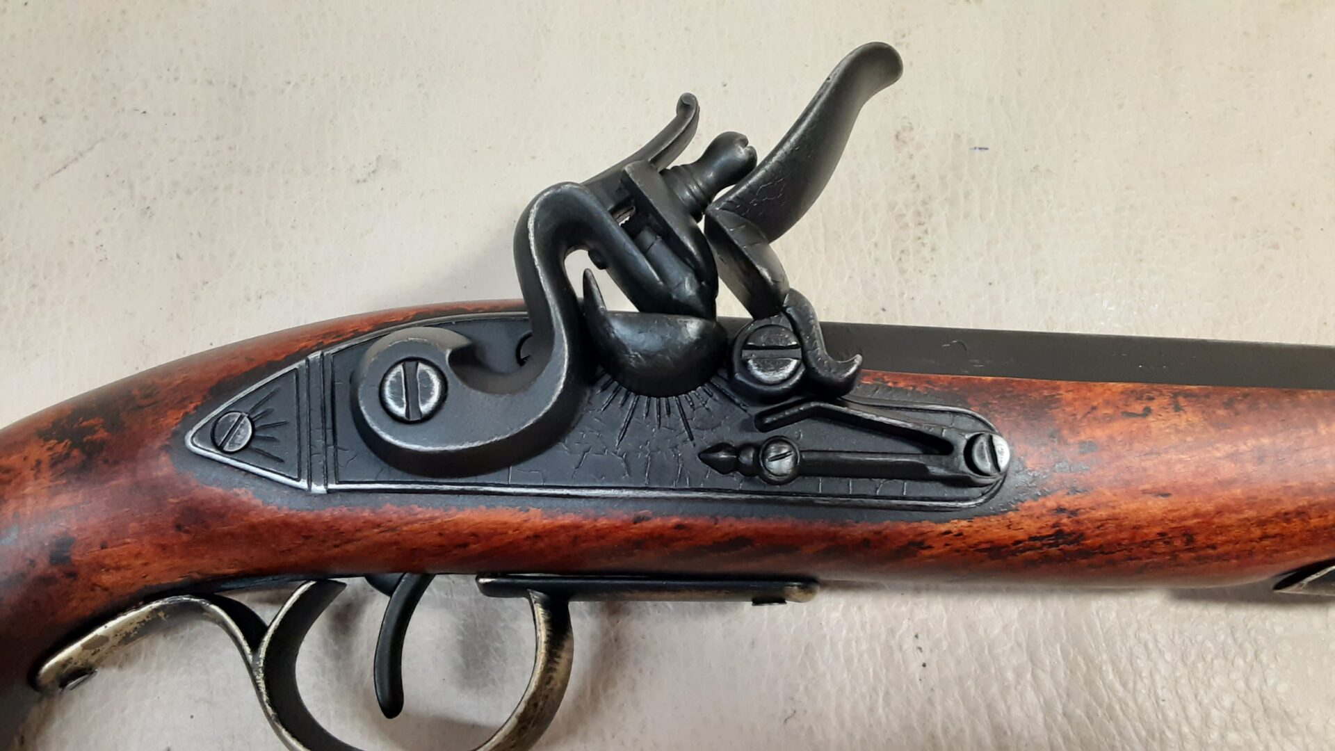 Steampunk Style 18th Century Aged Non Firing Deluxe Kentucky Flintlock