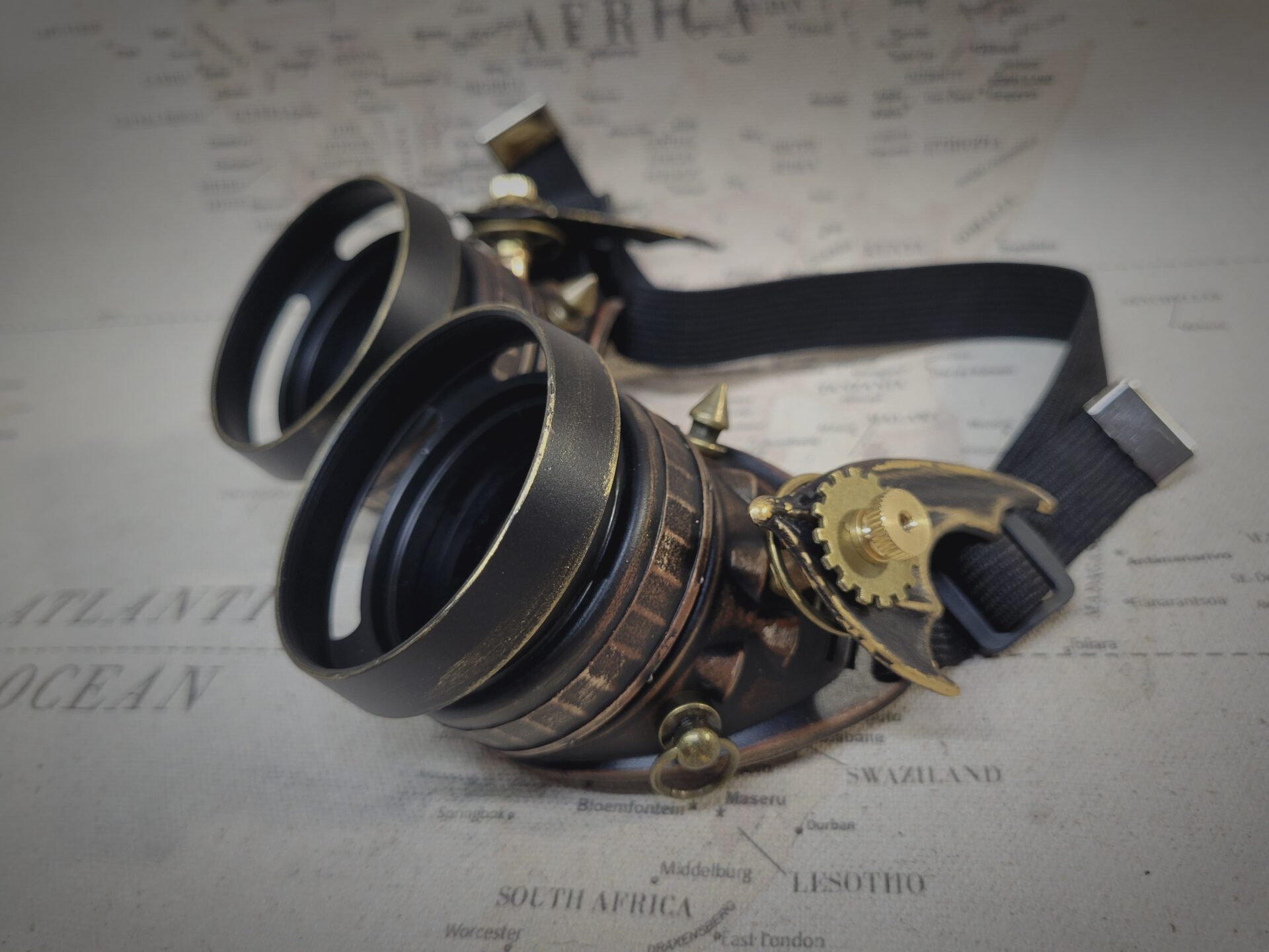 Steampunk Style Brown/Gold Dragon Wing Goggles - Steam Forged Studios