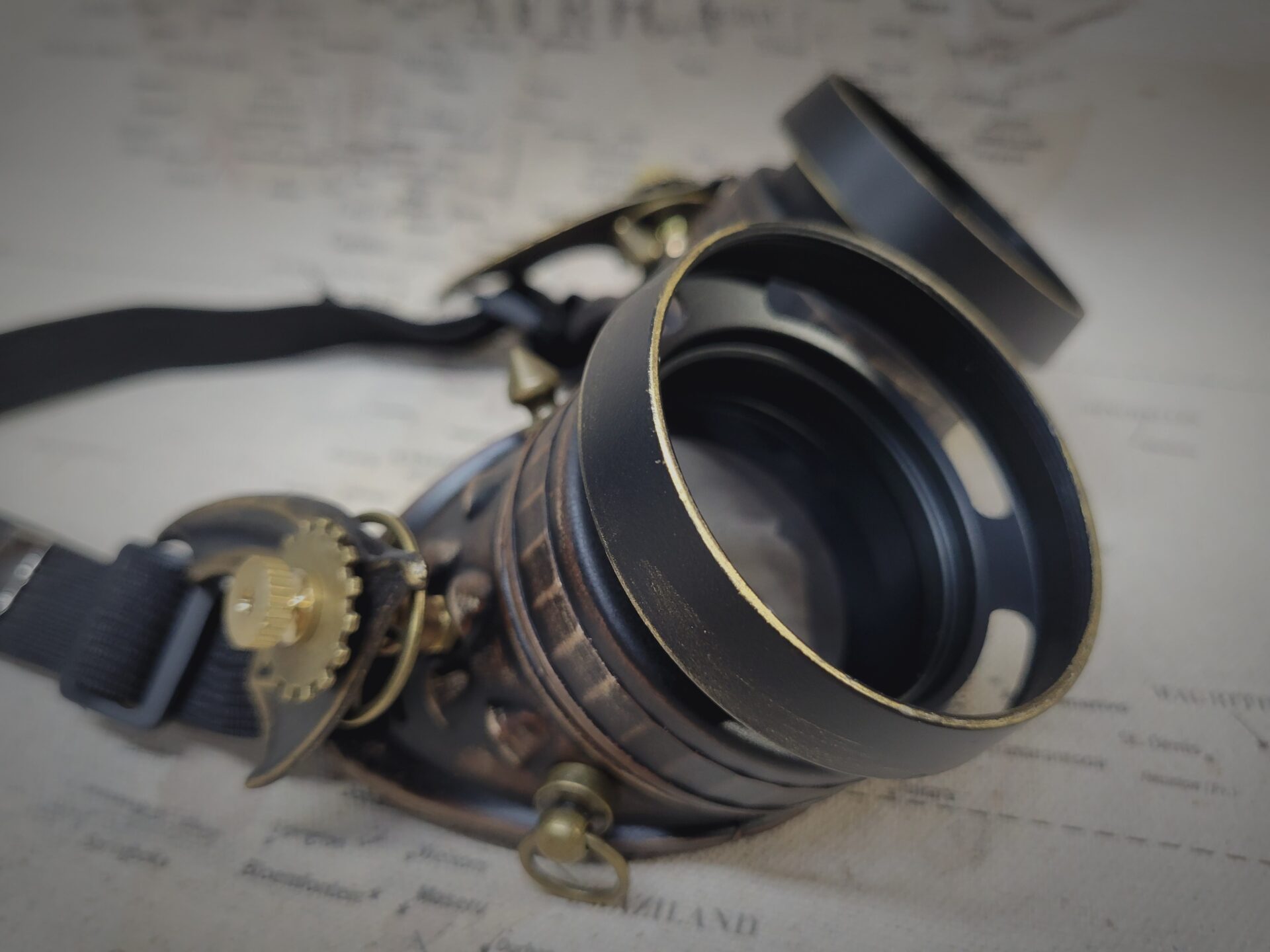Steampunk Style Brown/Gold Dragon Wing Goggles - Steam Forged Studios