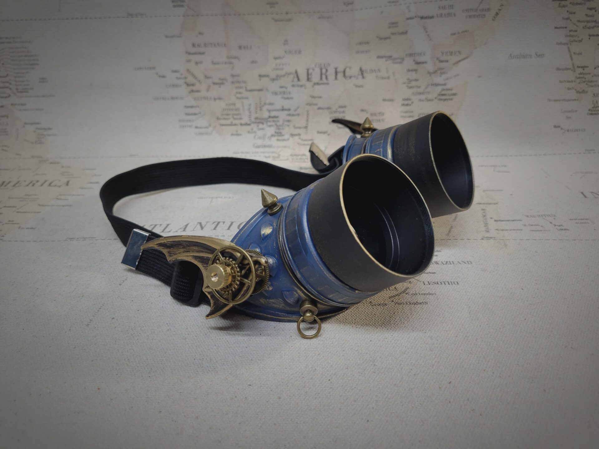 Blue Steampunk Style Dragon Wing Goggles