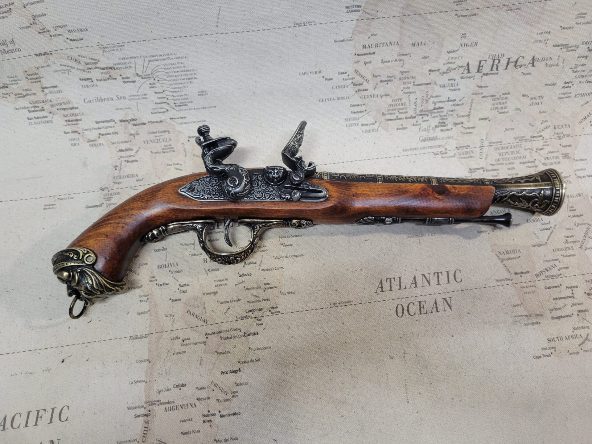 Steampunk Style Pirate's Aged Non Firing Brass and Pewter Flintlock ...