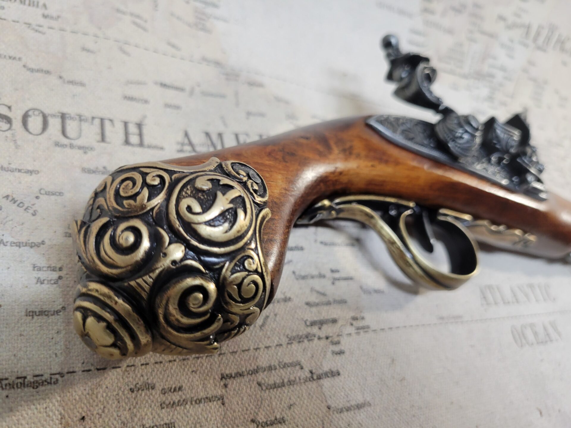 Right Handed Steampunk Style 18th Century Aged Non Firing Brass and ...