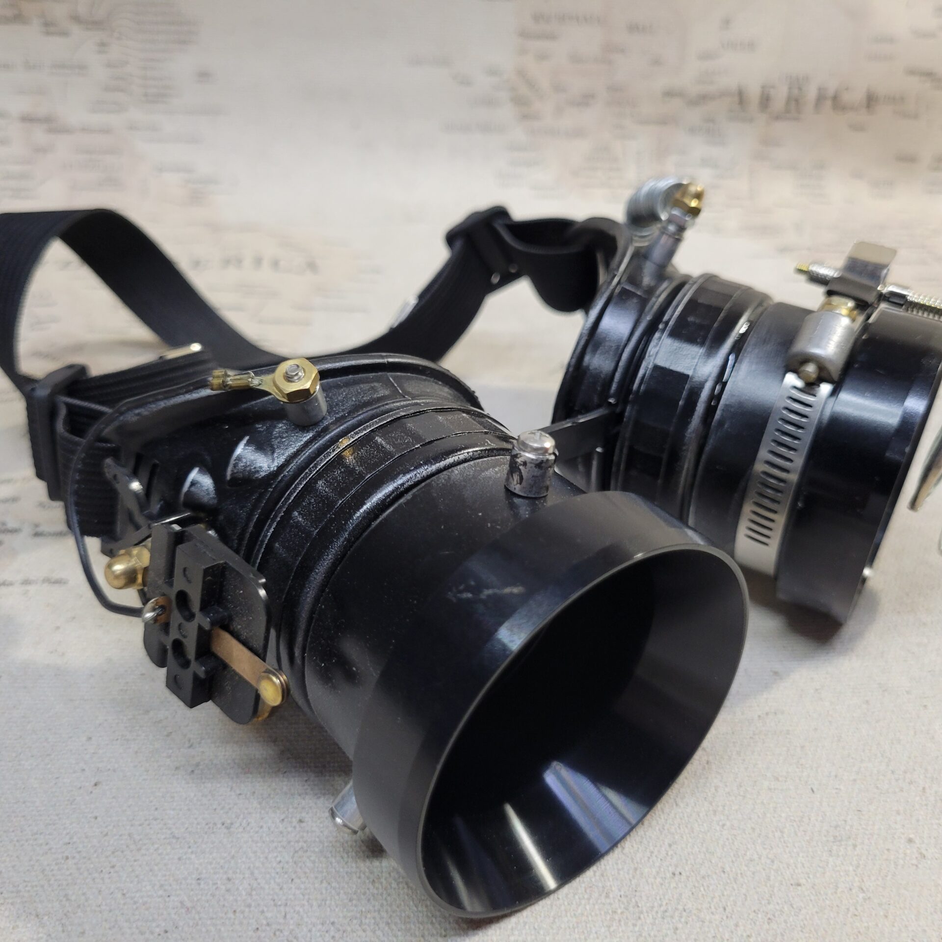 Steampunk Engineer Black/Silver Goggles With Double Aluminum Extension ...