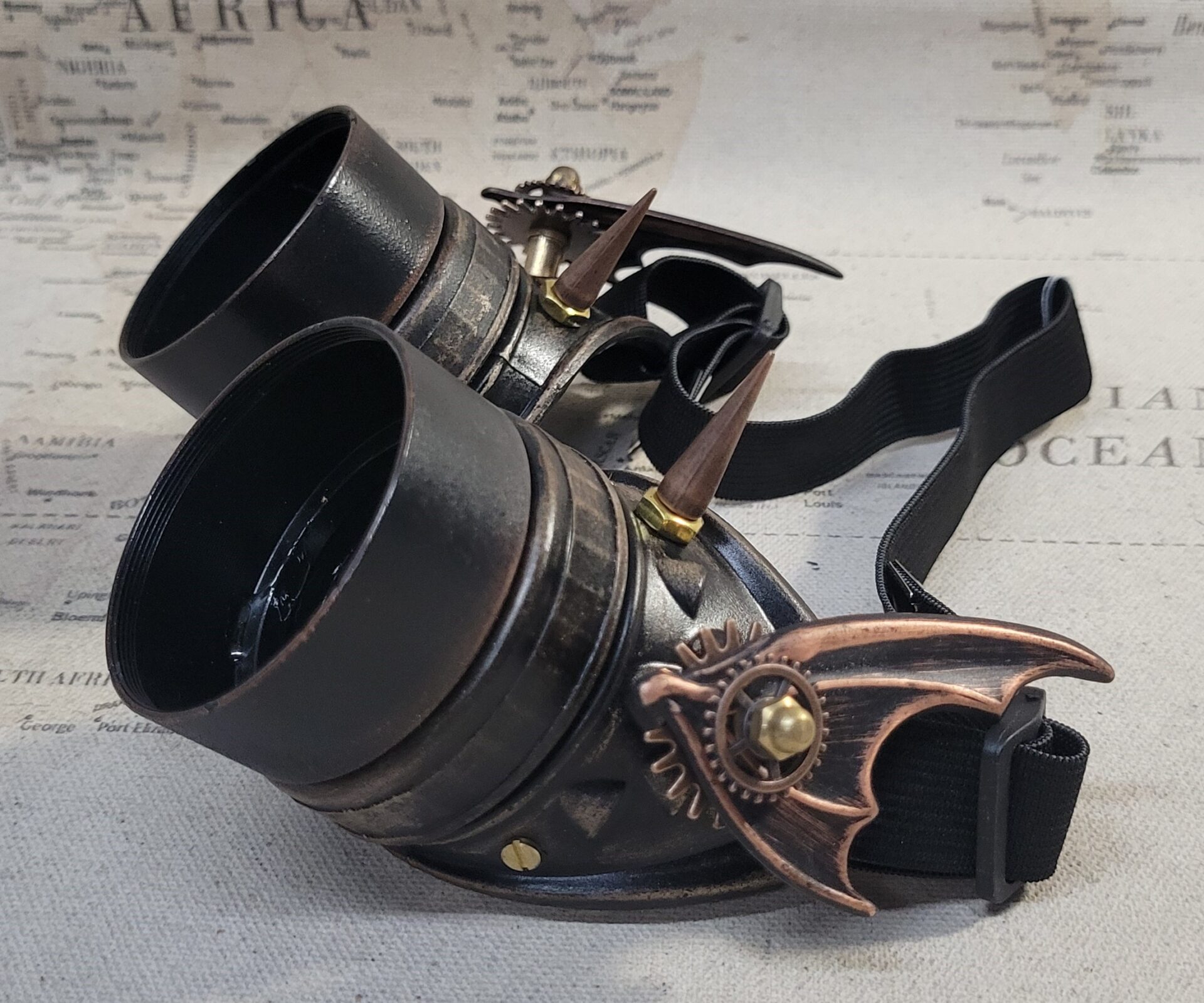 Steampunk Style Brown/Gold with Copper Dragon Wing Goggles - Steam ...