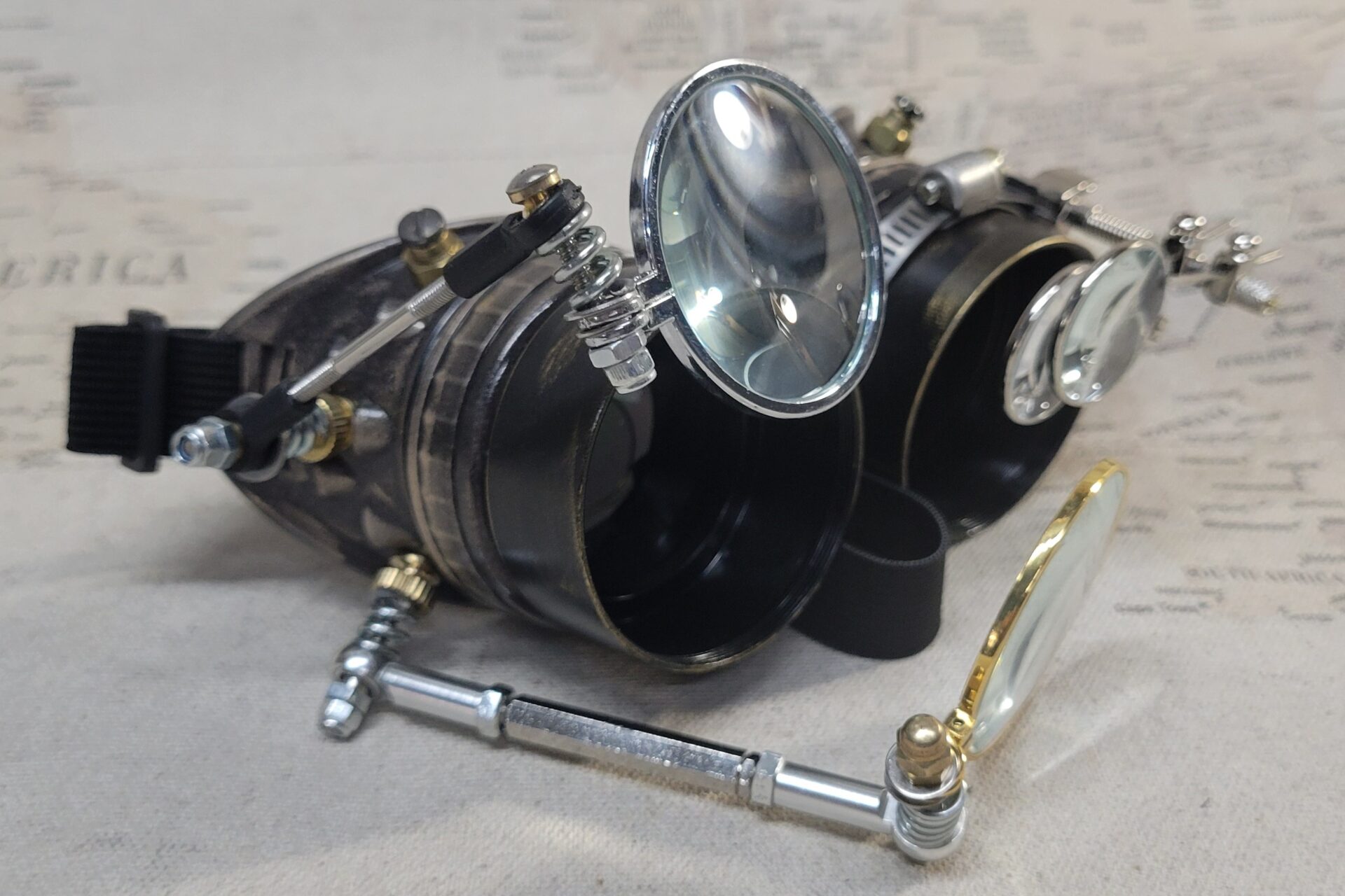 Steampunk Engineer Brown Goggles With Double Loupes and Double Large ...